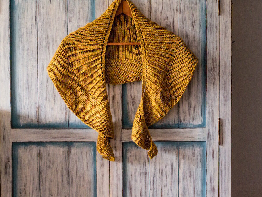 Smriti Wrap Full on hanger – knidhiknits Designs